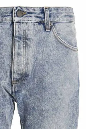 Palm Angels Logo-printed High Waist Jeans - Gray