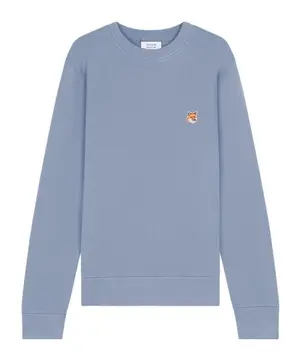 Maison Kitsuné Fox Head Patch Crewneck Sweatshirt - Blue