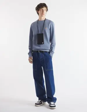 Maison Kitsuné Fox Head Patch Crewneck Sweatshirt - Blue