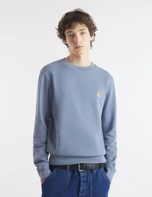Maison Kitsuné Fox Head Patch Crewneck Sweatshirt - Blue