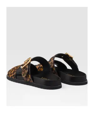 Prada Animal Print Buckled Sandals