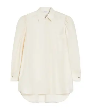 Max Mara Faraday Puff-sleeved Shirt - Wool White