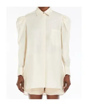 Max Mara Faraday Puff-sleeved Shirt - Wool White