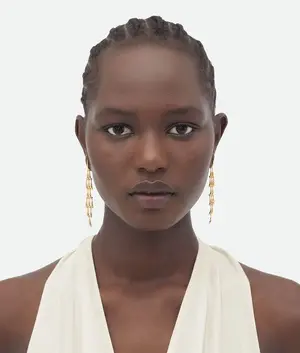 Bottega Veneta Yellow Gold Sardine Earrings