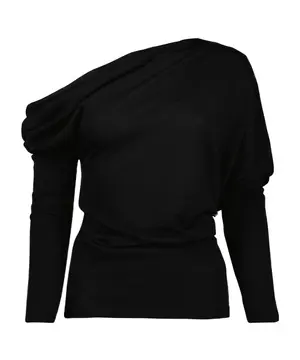 Moschino Asymmetric Long Sleeve Sweater - Black
