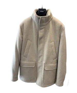 Zegna High Neck Long Sleeved Jacket - Beige