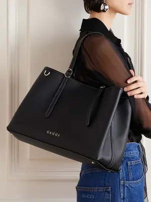 Gucci Gg Emblem Medium Tote Bag - Black