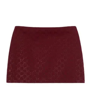 GUCCI Gucci GG Canvas Mini Skirt With Gradient Crystal Embellishment