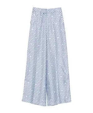 Max Mara X E. Marinella Printed Wide-leg Trousers - Blue