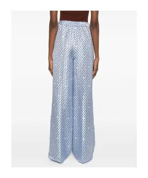 Max Mara X E. Marinella Printed Wide-leg Trousers - Blue