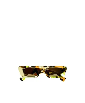 Gucci Rectangular Acetate Sunglasses - Brown
