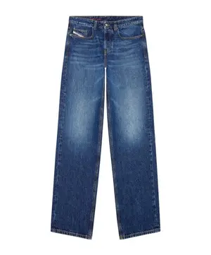 DIESEL® D-macro Low-waist Relaxed Jeans - Medium Blue