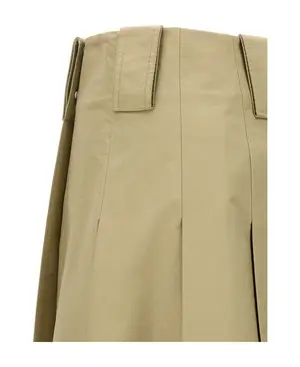Burberry Pleated A-line Midi Skirt - Nude