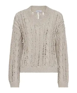 Brunello Cucinelli Cable Knit Mesh Jumper