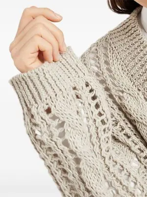 Brunello Cucinelli Cable Knit Mesh Jumper