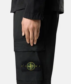 Stone Island Tapered Cargo Trousers - Black