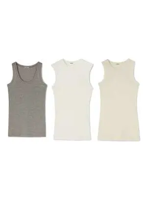 JIL SANDER Layered Crewneck Tank Top - Gray