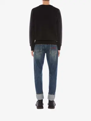 Alexander McQueen Embroidered Floral Skull Crewneck Sweater