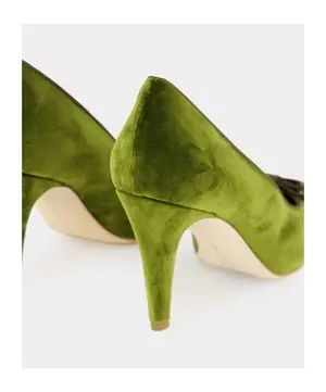 Manolo Blahnik 90mm Pointed Toe Pumps With Bow Detailing - Green