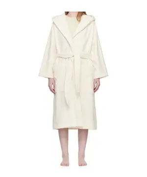 TEKLA Hooded Bathrobe - Ivory White