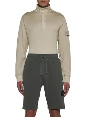 Stone Island Logo Patch Drawstring Bermuda Shorts