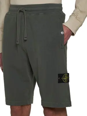 Stone Island Logo Patch Drawstring Bermuda Shorts