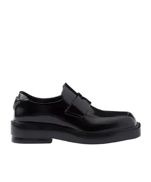 Prada Triangle-patch Slip-on Loafers - Black