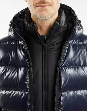 FAY Logo Patch Hooded Down Jacket