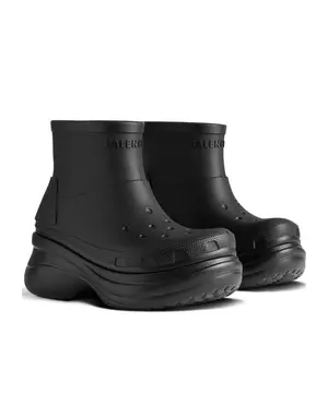 Balenciaga X Crocs Logo Embossed Ankle Boots
