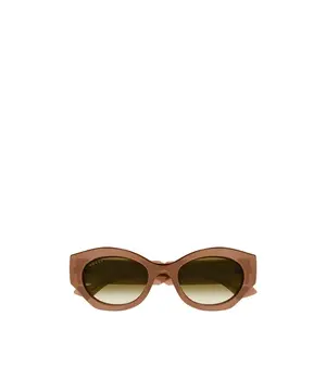 Gucci Gucci La Piscine Oval Frame Sunglasses Brown
