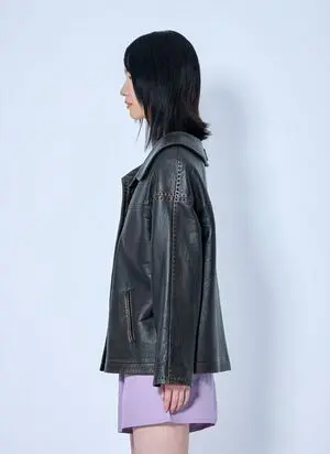 Prada Antiqued Nappa Leather Jacket