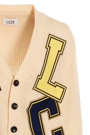 LC23 V-neck Cardigan With Applique