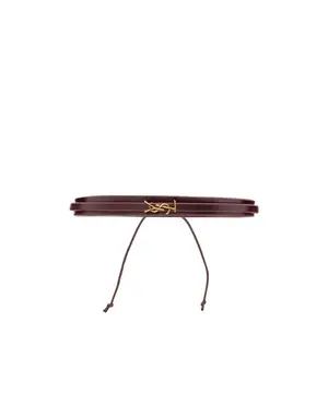 Saint Laurent Cassandre Multi-strand Bracelet With Bronze Accents - Red