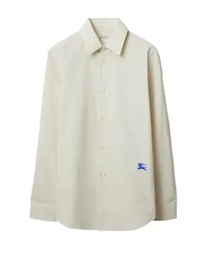 Burberry Equestrian Knight Embroidered Buttoned Shirt - Wheat-colored