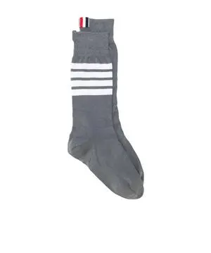 Thom Browne 4-bar Striped Crew Socks - Medium Gray