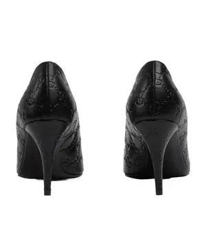 Gucci Gg Embossed Leather Horsebit Pumps