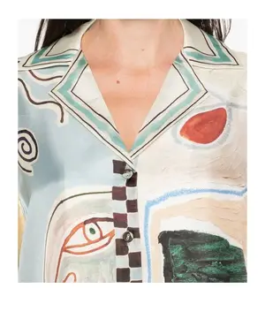 ALEMAIS Geometric Print Long Sleeve Shirt