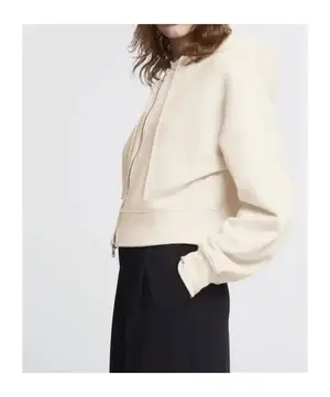 Hogan Cropped Cotton-cashmere Blend Sweatshirt With Drawstring Hood