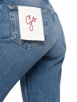 GOLDEN GOOSE Logo Patch Cropped Jeans