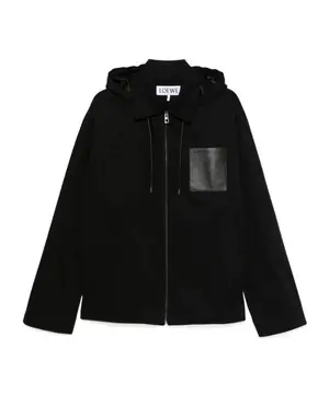 Loewe Zip-up Hooded Jacket - Black