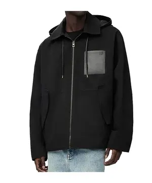 Loewe Zip-up Hooded Jacket - Black