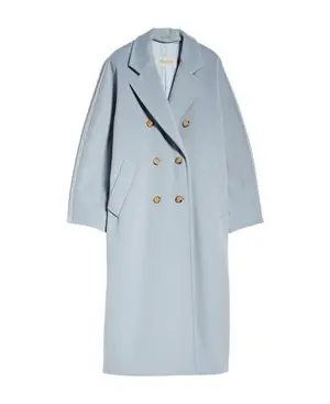 Max Mara Madame Belted Long-sleeved Coat - Light Blue