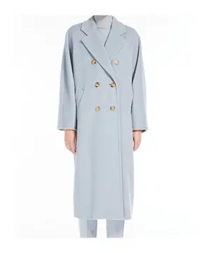 Max Mara Madame Belted Long-sleeved Coat - Light Blue