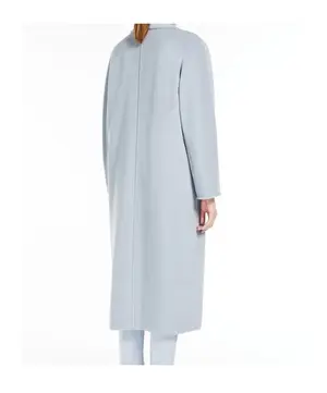 Max Mara Madame Belted Long-sleeved Coat - Light Blue