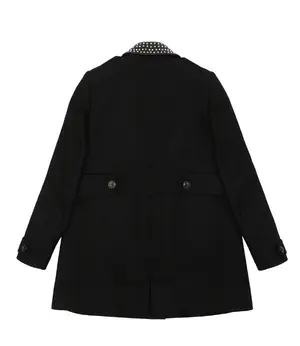Burberry Wool Single-breasted Coat With Studded Lapel