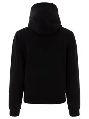Burberry Zip-up Drawstring Hoodie With Checked Label Detail - Black