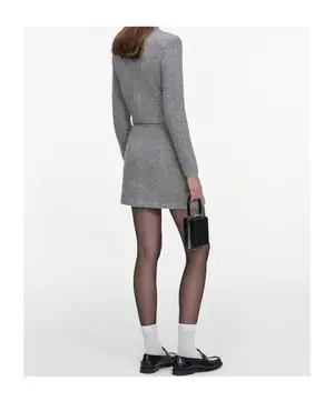 SELF-PORTRAIT Embellished Trim Cropped Cardigan - Grey