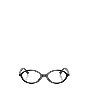 Miu Miu Miu Miu Oval Frame Eyeglasses Black