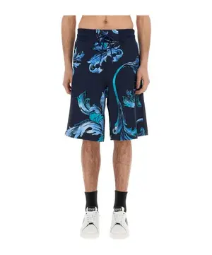 Versace Baroque Print Drawstring Shorts - Black