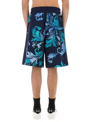 Versace Baroque Print Drawstring Shorts - Black